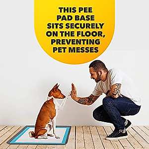 Skywin Dog Puppy Pad Holder Tray - Silicone, 24 x 24 No Spill Pee Pad Holder for Dogs - Wee Wee Pad Holder Works with Most Training Pads, Easy to Clean and Store (Dark Grey)