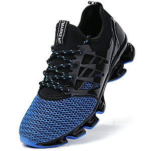 Running Sneakers for Men Athletic Walking Shoes Runner Cross Trainers Stylish Sport Tennis Jogging Blue Shoe mesh Breathable Size 10