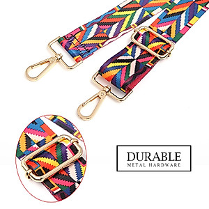 Wide Shoulder Strap Adjustable Replacement Belt Guitar Style Cross body Handbag Purse Strap (Folk Style)