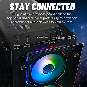 Stratos Micro Gaming Desktop - NVIDIA GeForce RTX 4080 Super, 12-Core i7-12700KF Processor, 32GB DDR5 RAM, 1TB NVMe SSD + 2TB HDD, WiFi, Windows 11 Home - RGB Gamer Computer