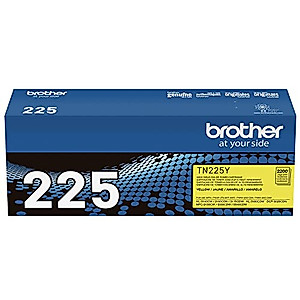 Brother Genuine High Yield Toner Cartridge, TN225Y, Replacement Yellow Toner, Page Yield Up To 2,200 Pages, Amazon Dash Replenishment Cartridge, TN225