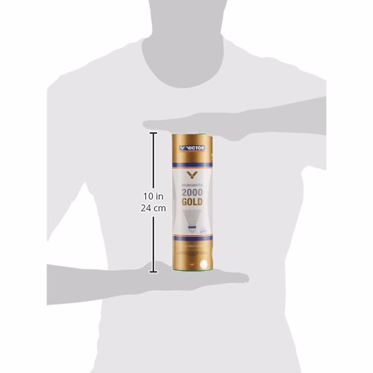 Victor Nylon Shuttlecock Shuttle 2000 6per can, white/green