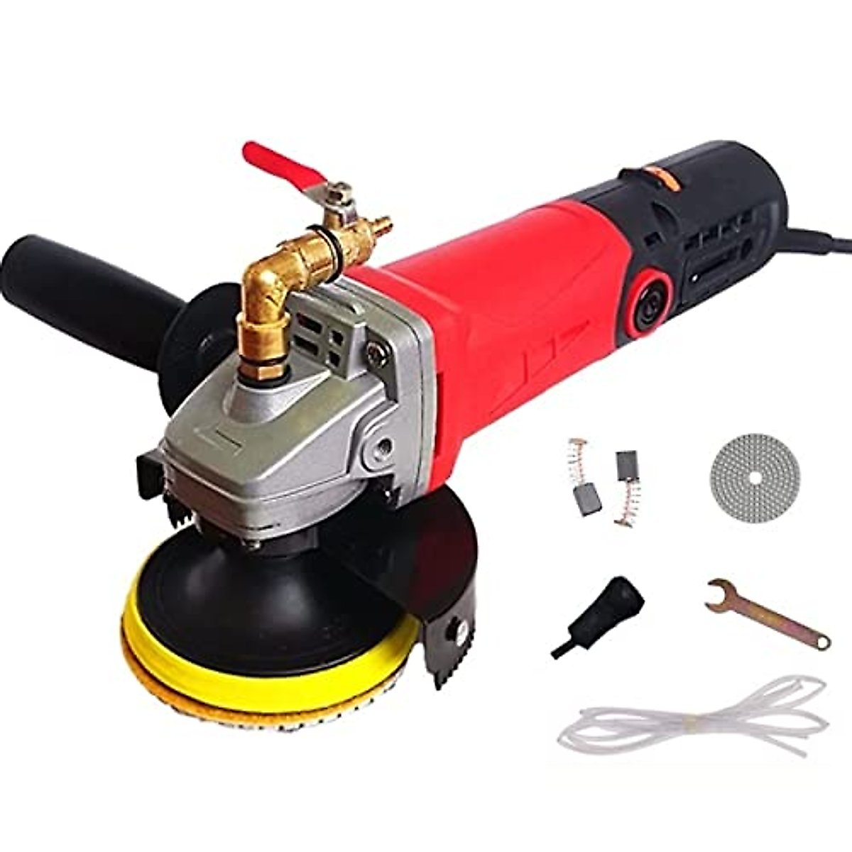 Ganggend Wet Polisher with 4'' Diamond Polishing Pad Tools Kit, Variable Speeds, 860W/110V Wet Buffer, Low-noise Buffing Machine for Concrete / Stone Countertop, Floor Surface, Marble, Ceramic Tile