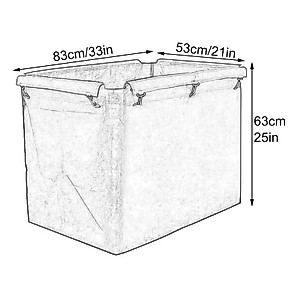 WXXSHGDW Industrial Laundry Cart Replacement Bag, Removable Waterproof Liner Bag, Waterproof High Capacity Thickened Commercial Cloth Cleaning Cart Bag, for Rolling Laundry Basket, Laundry Cart(Blue)