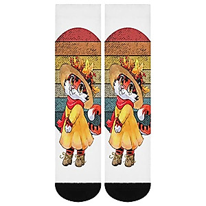 Retro Sunset Tiger Halloween Autumn Socks for Women Socks for Men Crew Socks for Boys Mid Socks for Girls Stocking Stuffers for Teens Casual Athletic Sport Dress Socks
