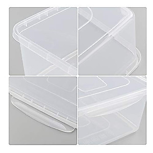 Farmoon 16 Quart Clear Storage Bin, Plastic Latch Containers/Boxes with Lid, 2 Packs