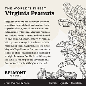 Belmont Peanuts Gourmet Sea-Salted Virginia Peanuts, 20 oz (Pack of 1) | Only 3 Simple Ingredients, No Preservatives, 7g Protein | A Premium, Salty, Crunchy, Hand-Seasoned, Peanut Snack