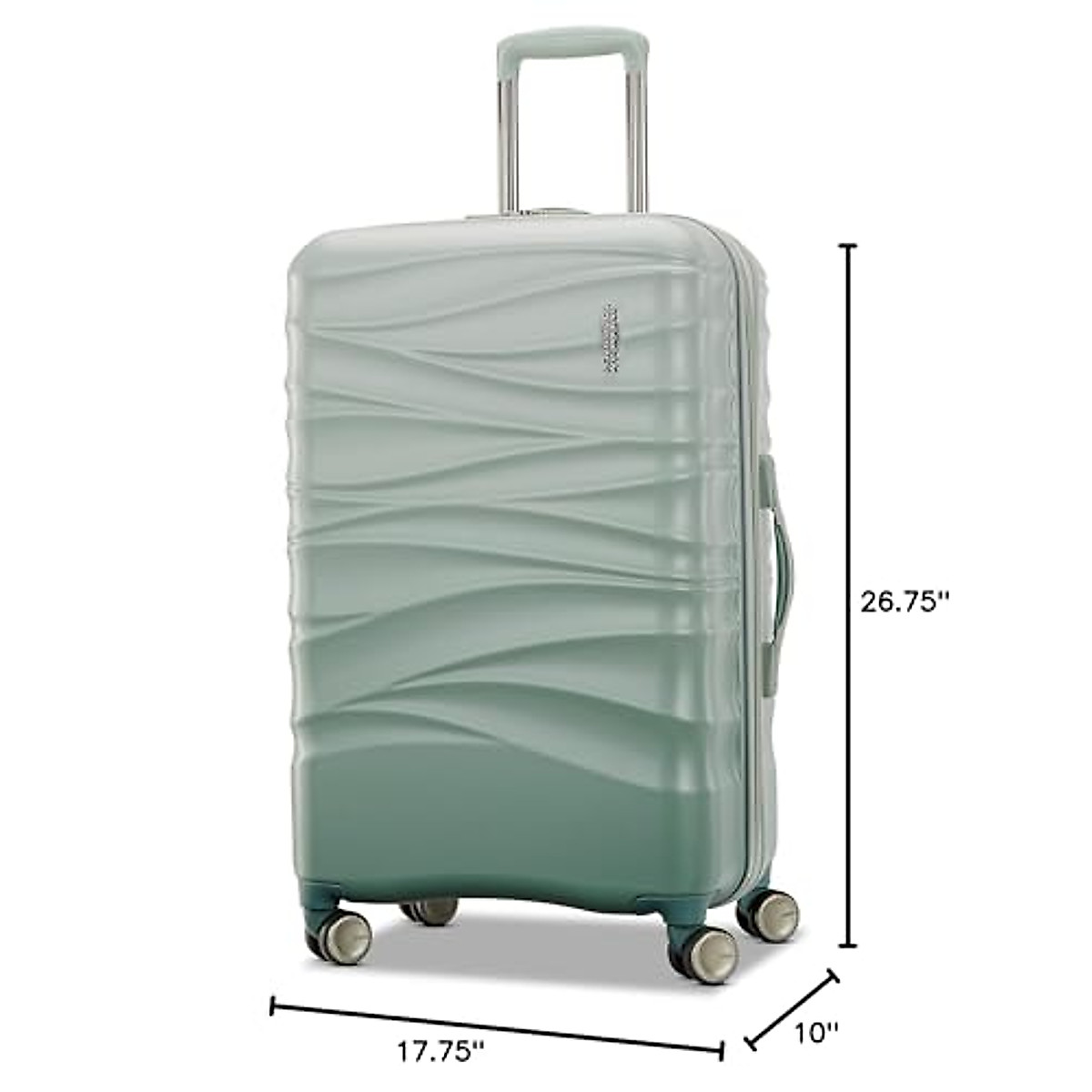 American Tourister Cascade Hardside Expandable Luggage Wheels, Sage Green, 24-Inch Spinner