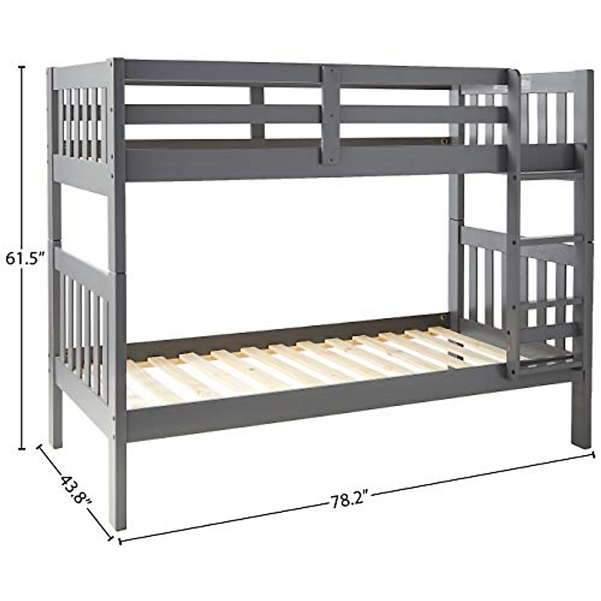 Donco Kids Austin Mission Twin Over Twin Dark Grey Bunkbed