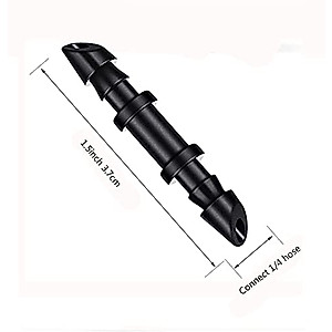 Vseegrs 110PCS Barbed Tee 1/2 inch to 1/4 inch Irrigation Tube Anti-Drop Premiun Quality Fitting (fits 13mm ID/ 4mm ID)，6-Way Adapter，Anti-Drop Irrigation Tube,16mm drip Irrigation kit(Black)