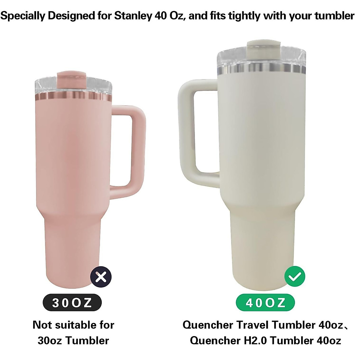 Dazhuocs Snack Bowl for Stanley Cup with Cover, Reusable Snack Tray with Lid Fits for Stanley 40 oz Tumbler with Handle, Stanley Accessories Silicone Snack Ring (Yellow White)