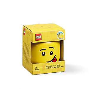 Room Copenhagen, Lego Storage Heads Stackable Storage Container - Buildable Organizational Bins for Kid’s Toys and Accessories - 4.02 x 4.02 x 4.53in - Mini, Silly, Holds 100 Bricks