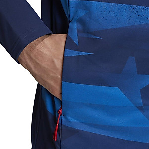 adidas Men's USA Volleyball Warm-Up Jacket, Team Navy Blue/Glory Blue, XLT