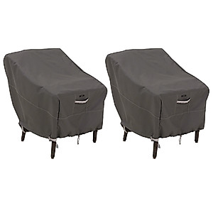 Classic Accessories Ravenna Water-Resistant 25.5 Inch Patio Chair Cover, 2 Pack, Outdoor Patio Chair Covers