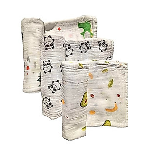 100% Organic Cotton Unisex Muslin Swaddle Blanket for Baby 3 Pack Hypoallergenic Breathable Baby Essentials Registry