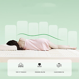 BIRJXVTO 1" Extra-Firm Natural Latex Organic Breathable and Comfortable, Durable and Not Easy to Collapse, Mattress Topper, Natural Latex Mattress,2.5cm,180x200cm