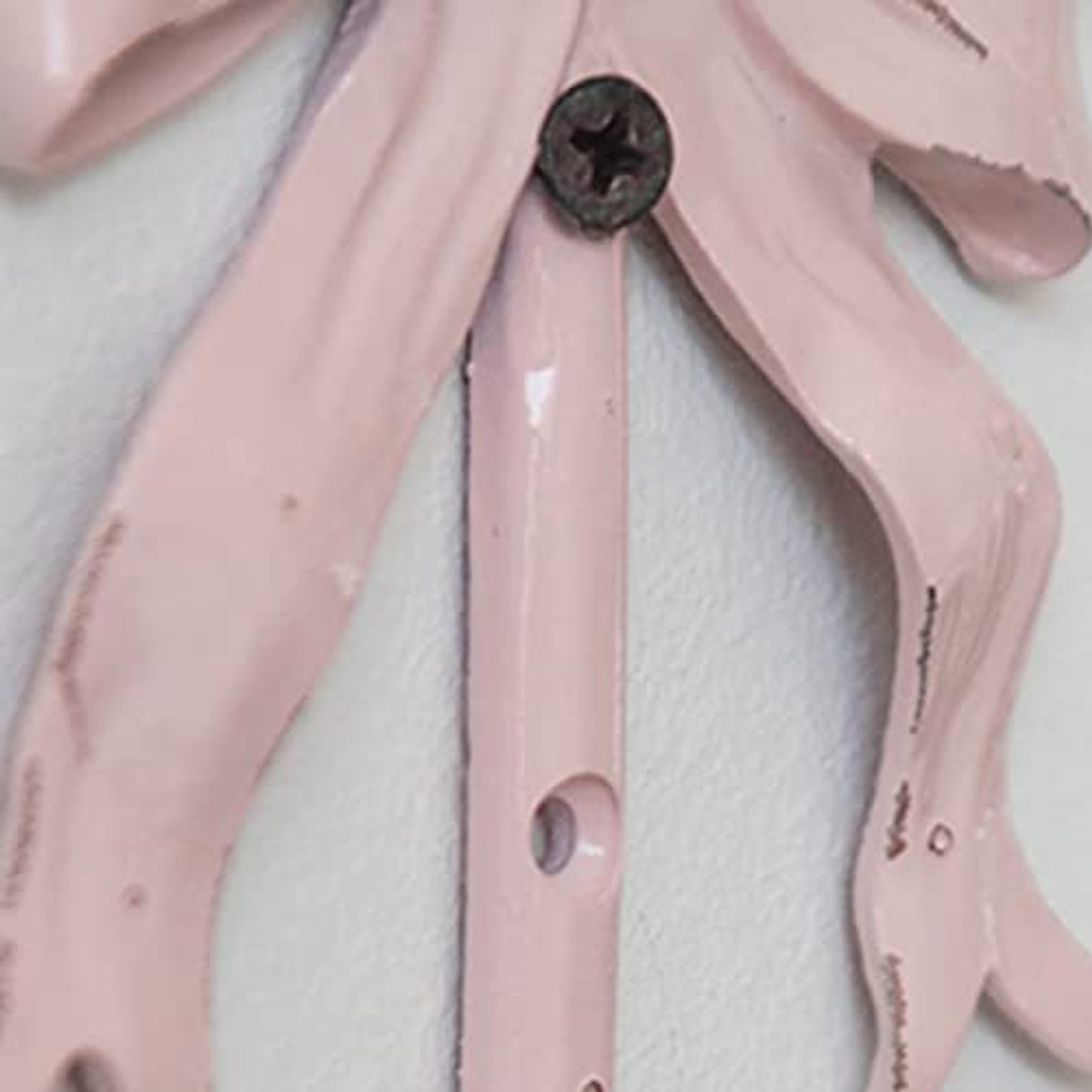 BOOMLATU Shabby Chic Large Wall Mounted Bow Coat Hook,Decorative Pink Wall Hook for Scarf, Bag, Towel, Hat etc for Living Room Kitchen Bathroom Office Pack of 2