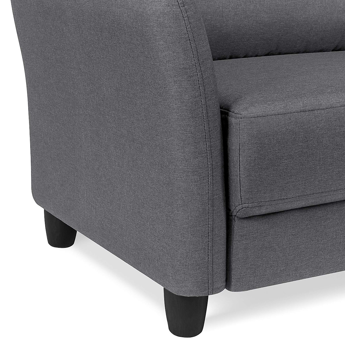 Best Choice Products 76 inch Linen Fabric Upholstered Contemporary Sofa Couch Lounger, Dark Gray