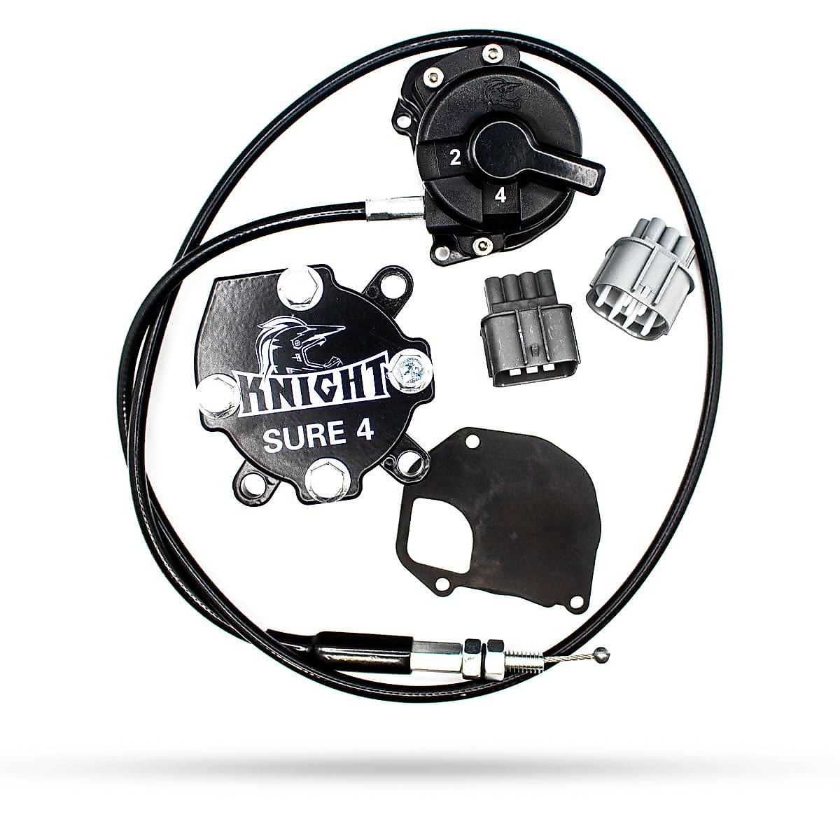 Sure 4 4WD Manual Actuator Kit with Tank Lever Compatible with All Honda Foreman - 2014-2024, All Honda Rubicon - 2015-202,. Replaces OEM part number 41700-HR4-A21.