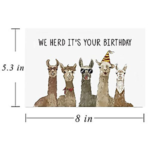 Llama Birthday Card,Funny Alpaca Birthday Cards For Friends