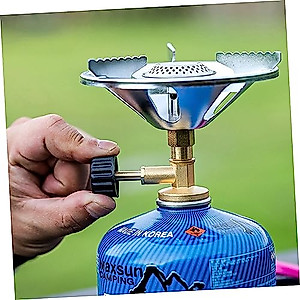 Unomor 3pcs Outdoor Portable Stove Travel Grill Mini Bbq Grill Stainless Steel Cooking Utensils Camping Accessories Outdoor Stove Head Portable Picnic Burner Cooker Burner for Picnic Gas