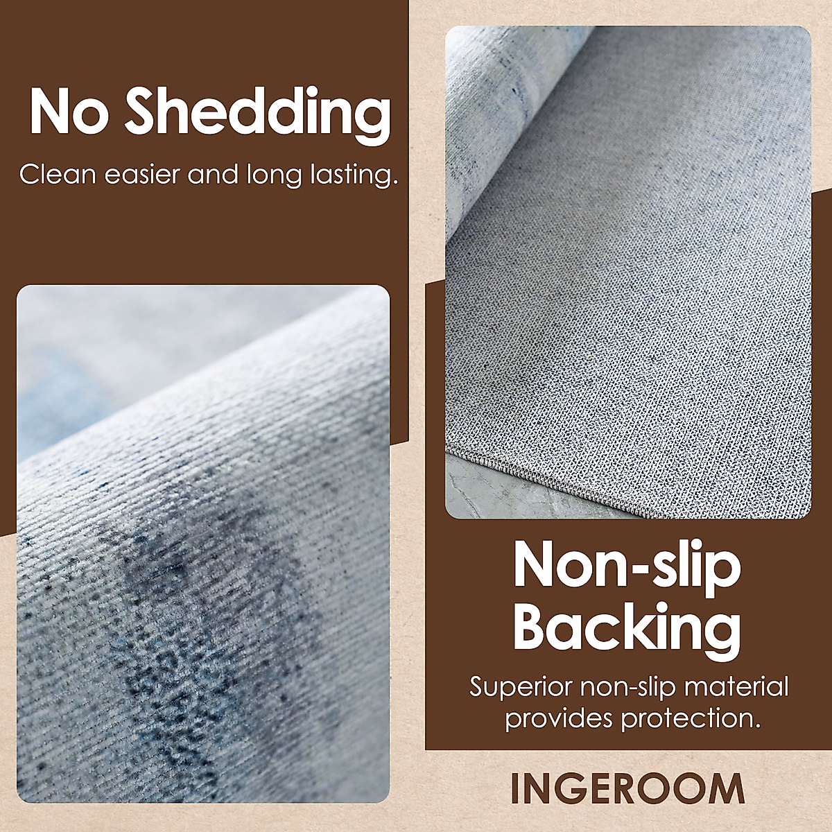 INGEROOM Machine Washable Rug Non-Slip Backing Abstract Area Rug 8x10 Washable Area Rug for Living Rooms Bedrooms and Dining Rooms Easy to Clean Modern Abstract Area Rug