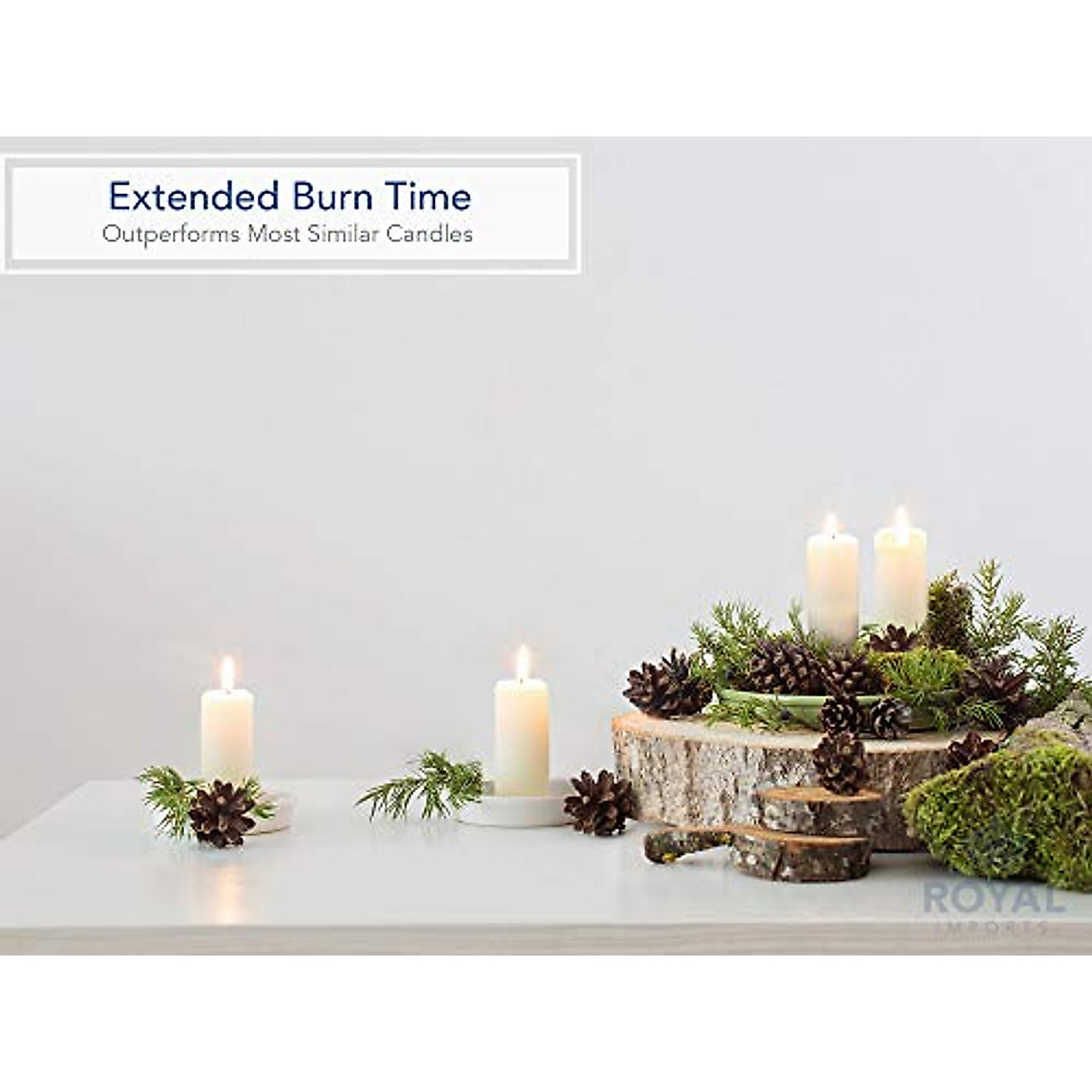 Royal Imports Pillar Candles White Unscented Premium Wax, 40 Hours Burning for Wedding, Spa, Party, Birthday, Holiday, Bath, Home Decor - 2"x6" Inch - Set of 12