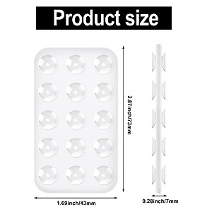 BOXOB Silicone Suction Cup Phone Holders, Double Sided Suction Cup Multipurpose Rectangle Phone Suction Mount for Car Mini Suction Cup Mat for Mobile Power Mobile Phones (White)