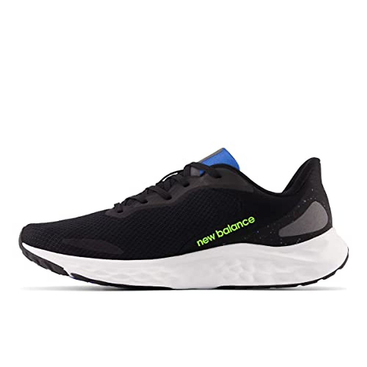 New Balance Men's Fresh Foam Arishi V4 Running Shoe, Black/Pixel Green/Cobalt, 7.5 X-Wide