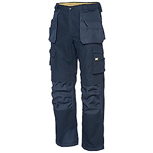 Caterpillar Men's Trademark Work Pants Built from Tough Canvas Fabric with Cargo Space, Classic Fit, Navy, 30W x 30L
