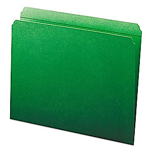 Smead File Folder, Reinforced Straight-Cut Tab, Letter Size, Green, 100 per Box (12110)