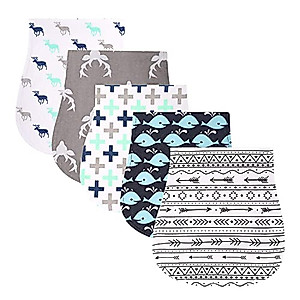 Zooawa 5 Pack Baby Burp Cloths, Multi-use and Absorbent Burp Set Christmas Soft Large Burping Towels Bib with Waterproof Layer for Baby Girls Boys, Color C