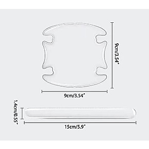 TMAOZ, Pack of 12 3D Transparent car Door Handle Reflective Stickers, car Door Handle ScratchResistant Protective Film, car Outdoor Safety Reflective Strip