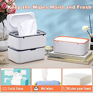 3 Pack Wipes Dispenser,Refillable Baby Wipe Dispenser,Baby Wipe Holder Keeps Wipes Fresh,Non-Slip Wipes Container with Sealing Design,Bathroom Tissues Wipes Case Box with Lids,Easy Open & Close