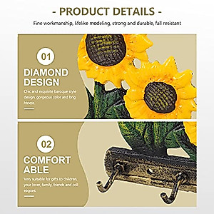 Yardwe Wall Mounted Floating Rack Hook Sunflower Entry Keychain Hanger for Entrance Coat Scarves Purses Bag Storage Organizer