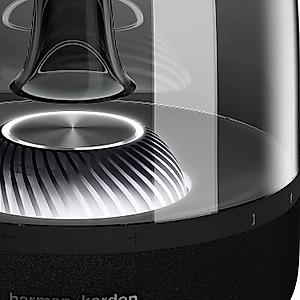 Harman Kardon Aura Studio 3 - Elegant, BT Wireless Speaker with Premium Design and Ambient Lighting- Black