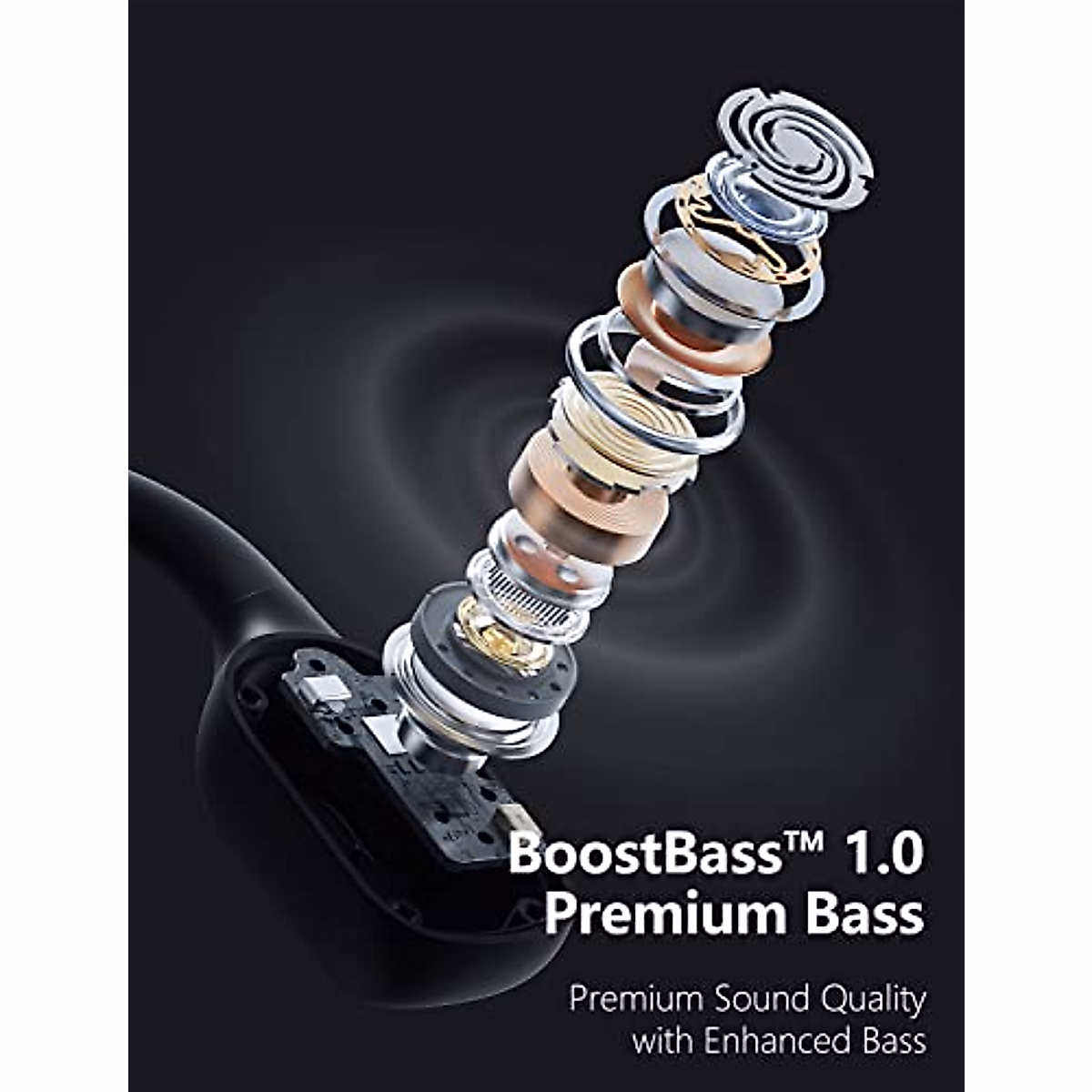 klatre Bone Conduction Headphones【2023 Version】, LS1 Open-Ear Headphones Bluetooth 5.2 Wireless for Cycling/Workout/Running, Deep Bass, Water Resistant Headset with Dual Mics - Rock