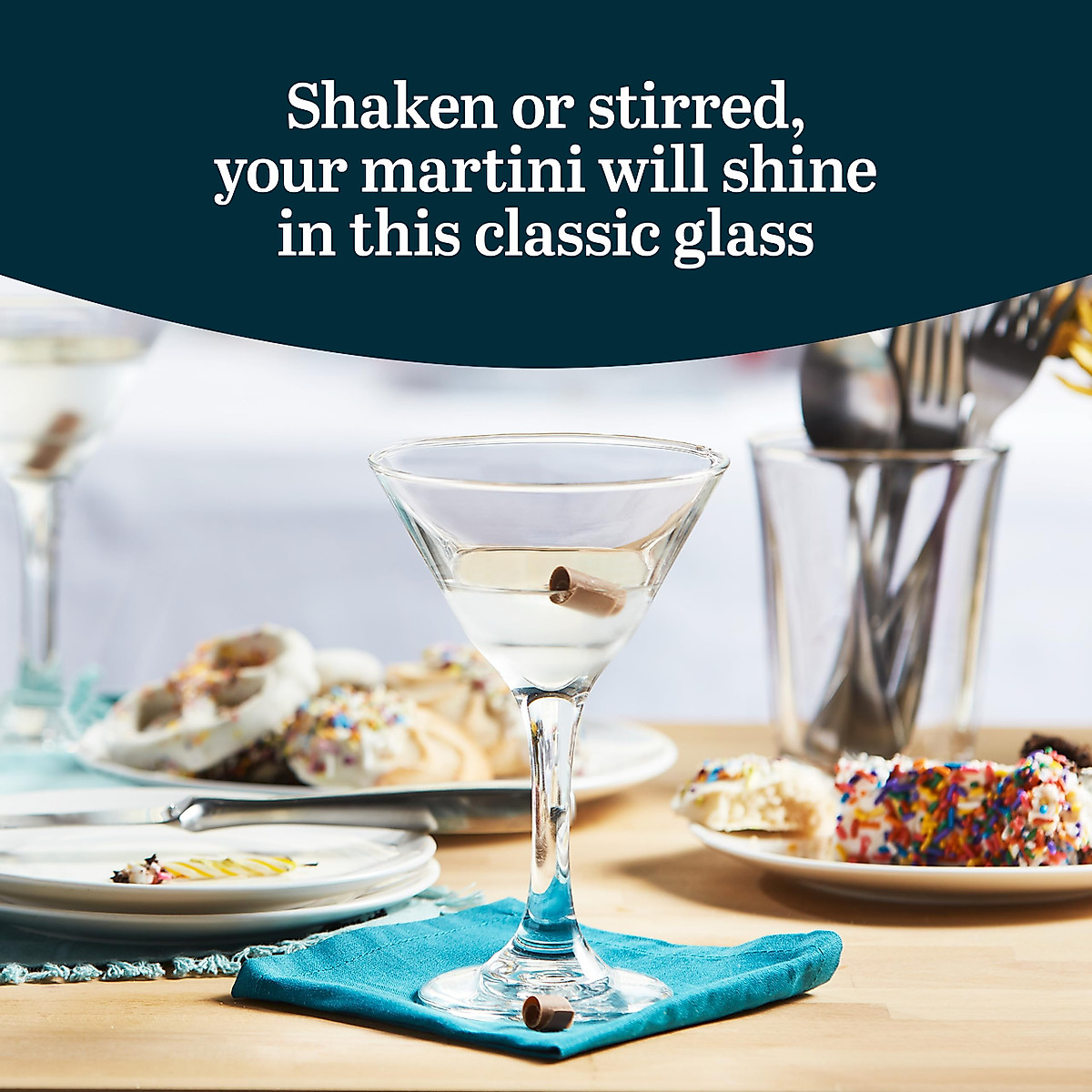 Libbey Martini Glasses, 7.5 oz, Set of 12