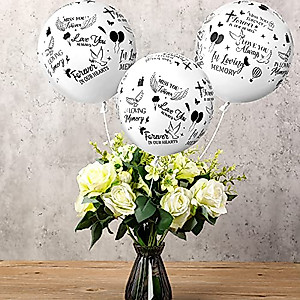 100 Pcs Memorial Balloons Funeral Remembrance Latex Balloons Celebration of Life Decorations White Heavenly Birthday Balloons to Release in Sky for Funeral Favors Condolence Bereavement Grave