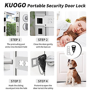 Portable Door Lock for Travel, Hotel Door Locks for Travelers, Two Function Reliable Safety Door Security Devices, Perfect for Doors in Hotel, Apartment(Upgraded)