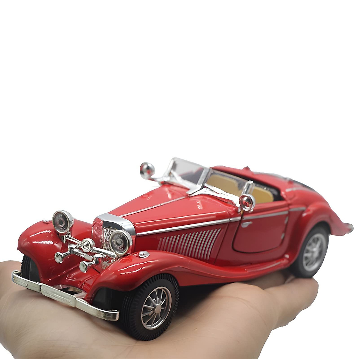 1:28 Scale Pullback Diecast Metal Antique Classic Model Cars Collectible Toy Gifts (Red,Length 6.5in/16.8cm)