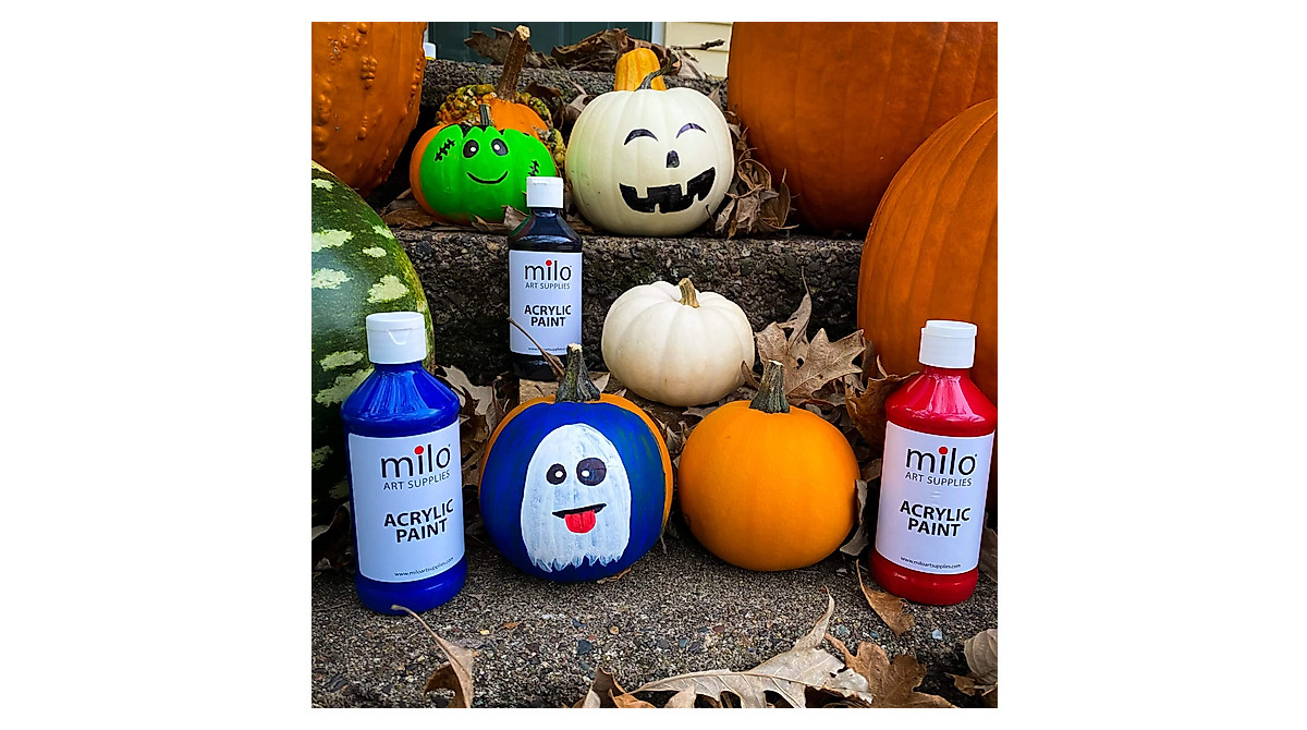 Milo Acrylic Paint Set of 8 Colors – Non-Toxic 8 oz Bottles Made in the USA