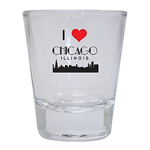 Chicago Illinois Cityscape Skyline Windy City Souvenir Round Shot Glass