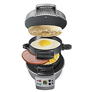 Hamilton Beach 25478 Breakfast Sandwich Maker with Timer, Silver