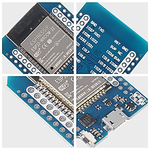 AITRIP 6pcs ESP32 Mini D1 Mini NodeMCU ESP32 ESP-WROOM-32 WLAN WiFi Bluetooth Development Board 5V Compatible with Arduino