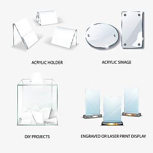 Performore Clear Plexiglass Acrylic Sheet 12x12 Inches, 6mm (1/4 inch Thickness) Unbreakable and Lightweight Substitute for Glasses, Great Use for Sneeze Guard, Shield, Greenhouse, Poster Frames