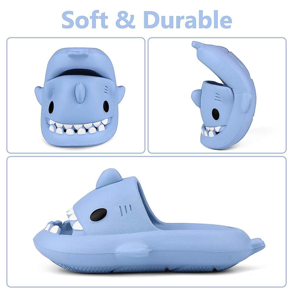 LAKIGE Kids Shark Cloud Slides | Toddler Boys Girls Shower Slippers | Youth Cute Cartoon Fish Flip Flops | Baby Beach Pool Home Sandals | Quick Dry Non-Slip