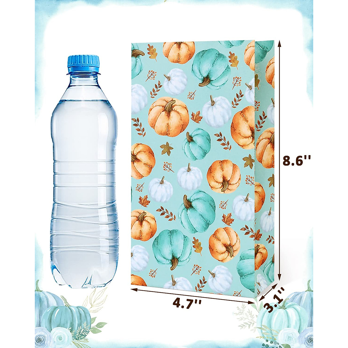 Little Pumpkin Party Favor Bags Fall Birthday Candy Bags Party Supplies Loot Bags Thanksgiving Goodie Bags with Thank You Stickers, Set of 24