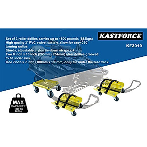 KASTFORCE Snowmobile Dolly Set Max Supporting up to 1500Lbs with Heavy Duty Straps 2 Inch Swivel Casters KF2019