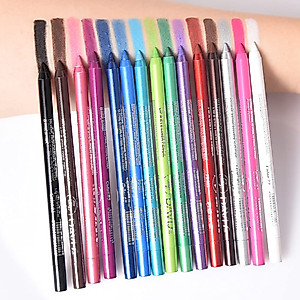 ADIMANIS 15 Colored Eyeliners Pen Set, Colour Eyeliner Pencils Pearl Eyeliner Kit Glitter Eye Liners for Women, Eye Shadow Pencil, Lip Liner, Professional Eye Makeup Set with Halloween Cosplay Makeup